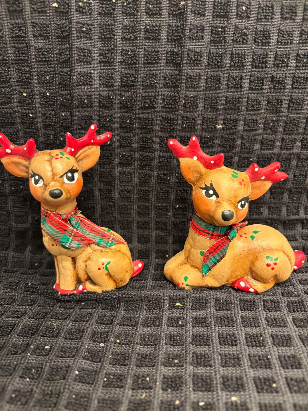 Vintage Ceramic Christmas Reindeer Pair - Etsy