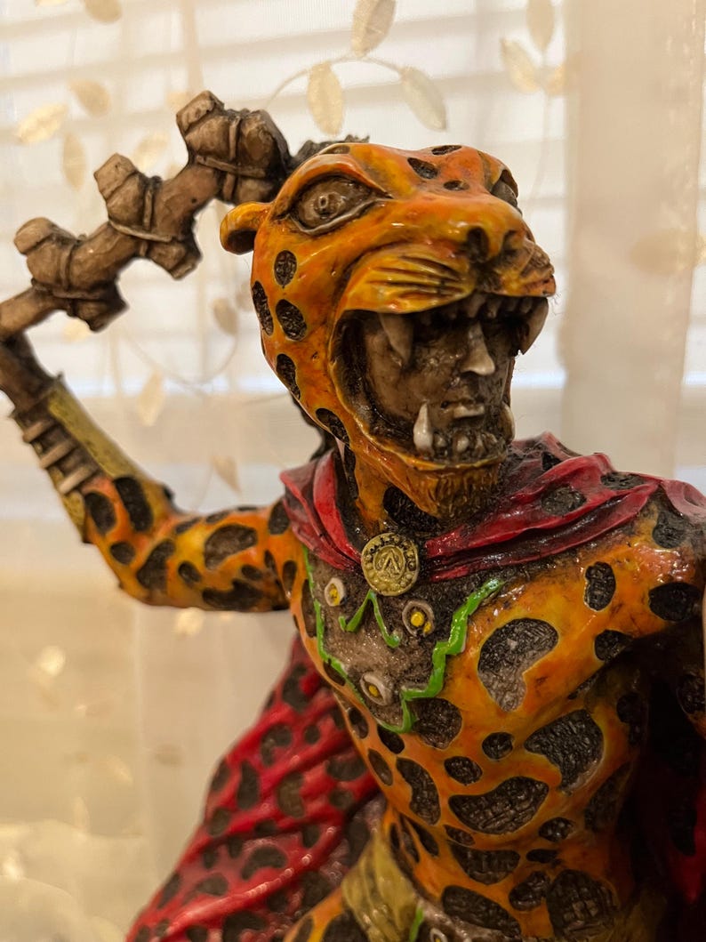 Aztec Warrior Statue, Hand Painted - Etsy