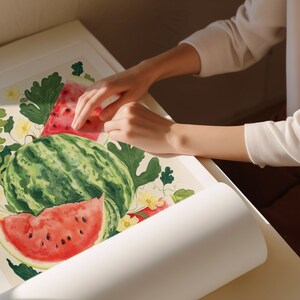 Watermelon Art Print - Fruit Wall Art Print- Kitchen Decor- Watermelon ...