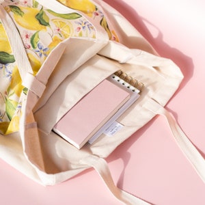 Citrus Limon Tote Bag| Large Shopping Bag| 100% Cotton Gusseted Tote ...