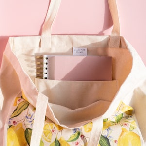 Citrus Limon Tote Bag| Large Shopping Bag| 100% Cotton Gusseted Tote ...