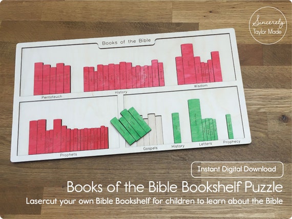 Books of the Bible Bookshelf Puzzle Laser Plans Instant | Etsy