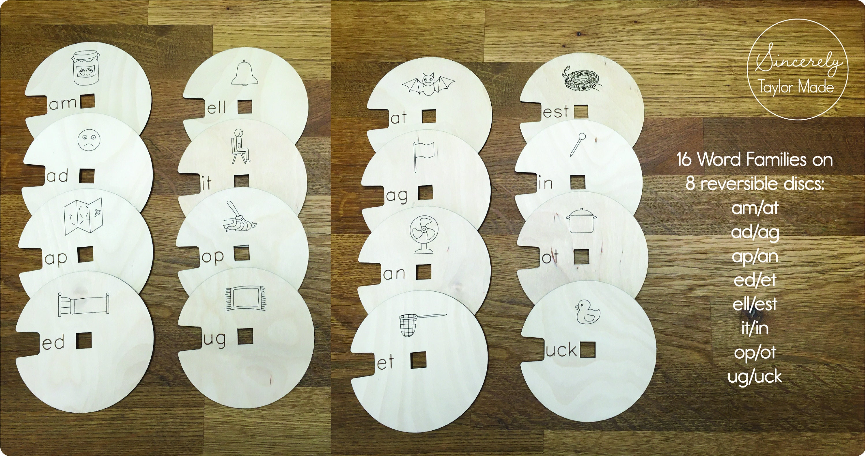 Word Family Spinners Laser Cut File Instant Digital Download - Etsy