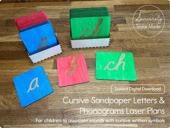 Cursive Sandpaper Letters & Phonograms Laser Cut File - Etsy