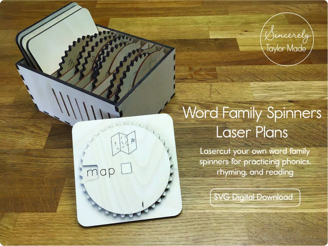 Word Family Spinners Laser Cut File - Instant Digital Download - Etsy