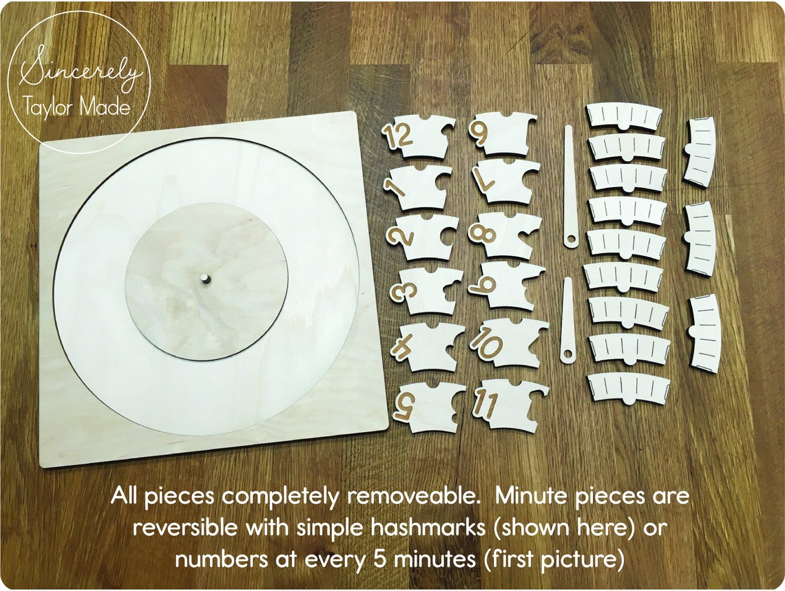 Analog Teaching Clock Puzzle Lasercut File Instant Digital - Etsy