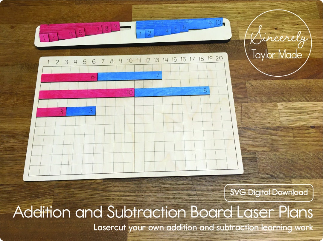 Addition and Subtraction Learning Board Laser Cut File - Instant ...