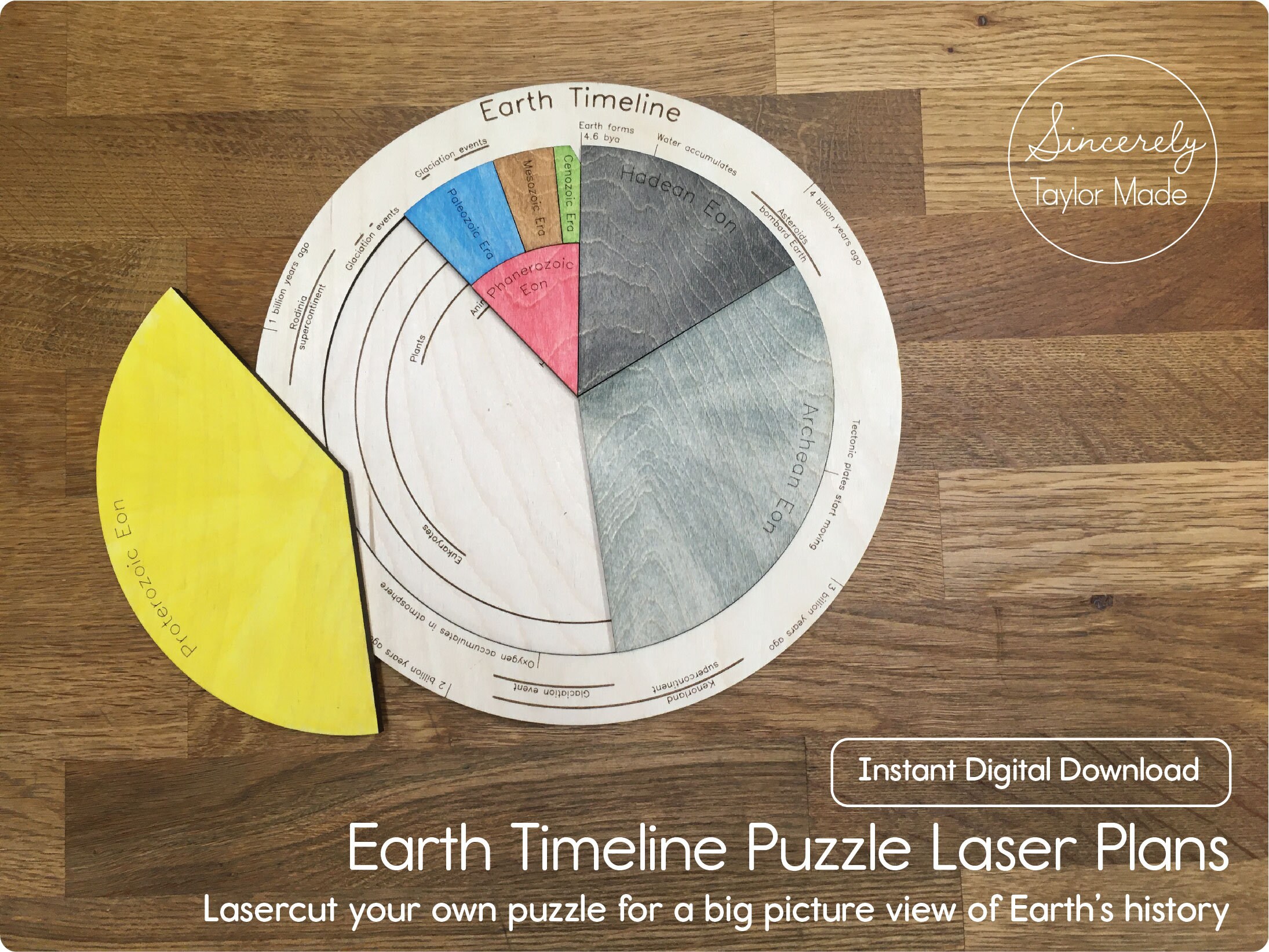 Earth Timeline Puzzle Laser Cut File Instant Digital Download - Etsy