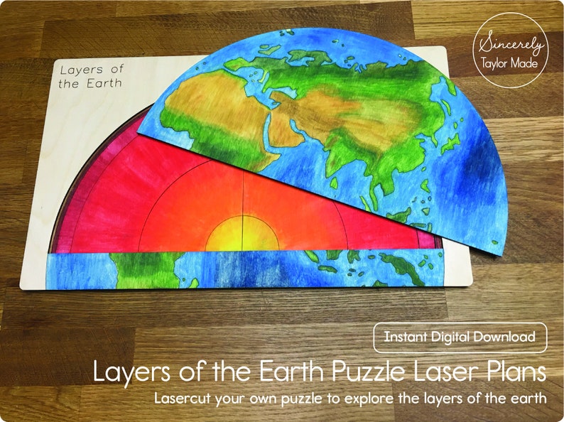 Layers of the Earth Puzzle Laser Cut File Instant Digital - Etsy