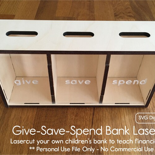Give-save-spend Bank Laser Cut File Instant Digital Download - Etsy