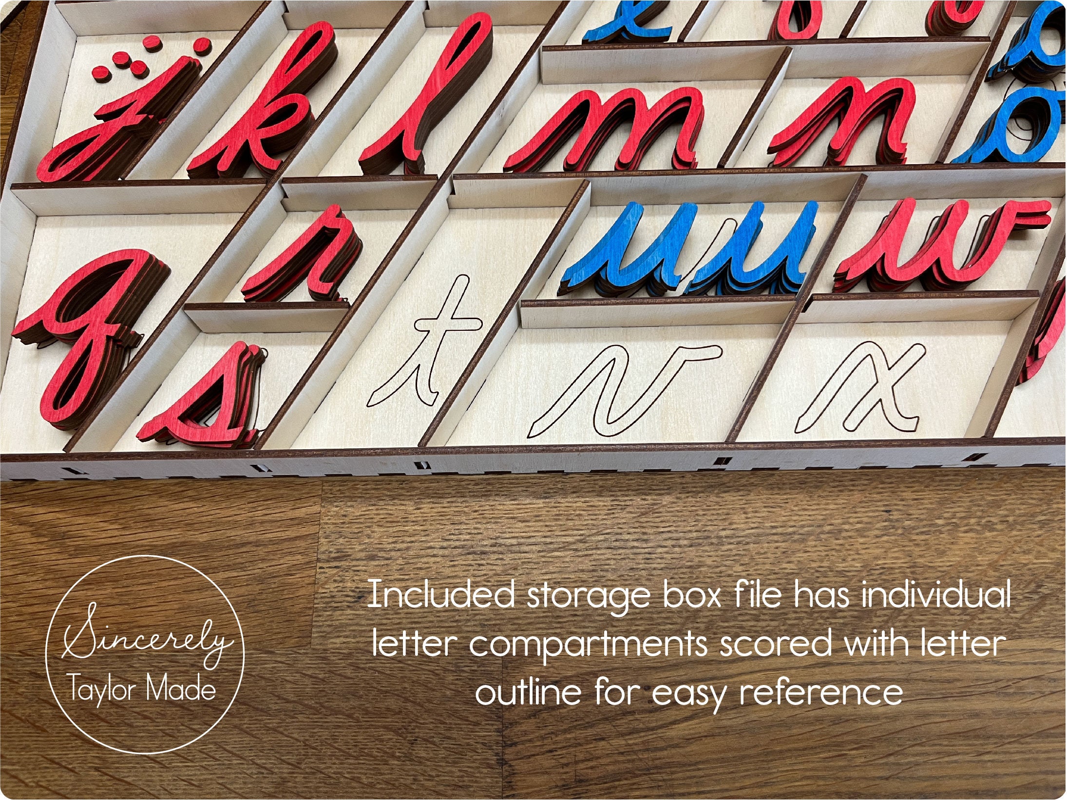 Cursive Montessori Movable Alphabet Laser Cut File Instant - Etsy