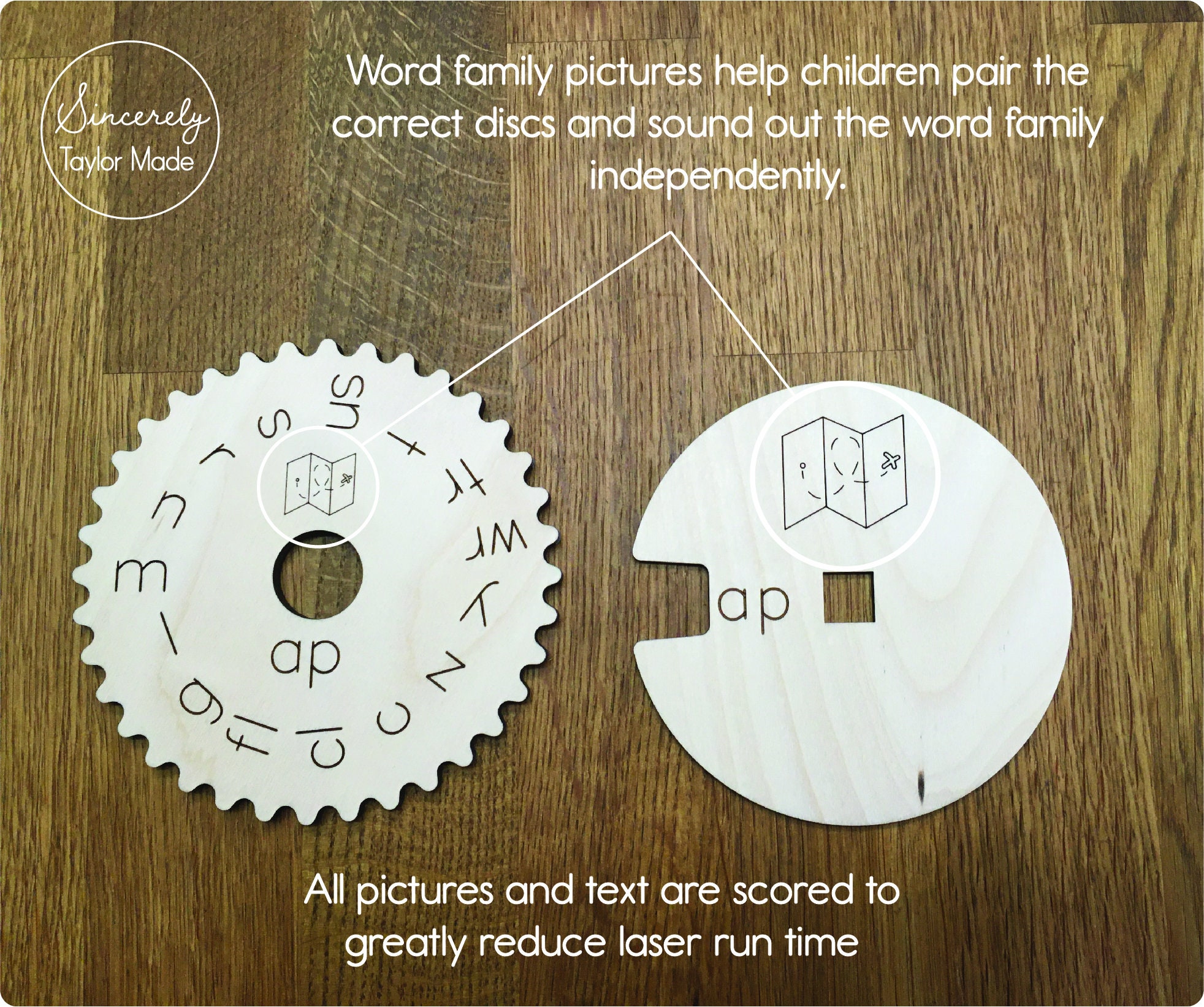 Word Family Spinners Laser Cut File Instant Digital Download - Etsy