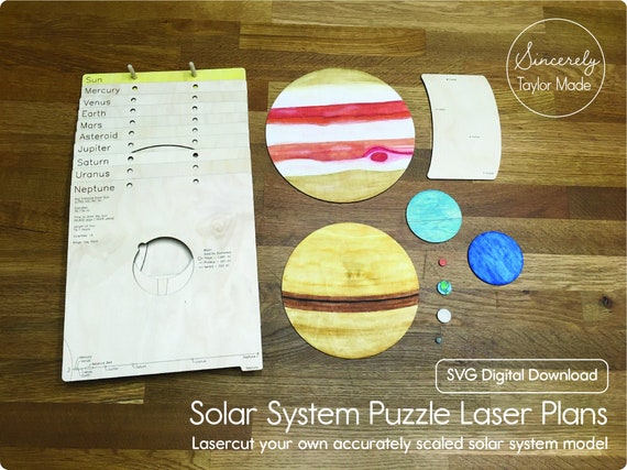Solar System Model Puzzle Laser Cut File Instant Digital - Etsy