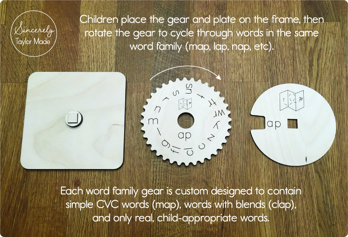 Word Family Spinners Laser Cut File Instant Digital Download - Etsy