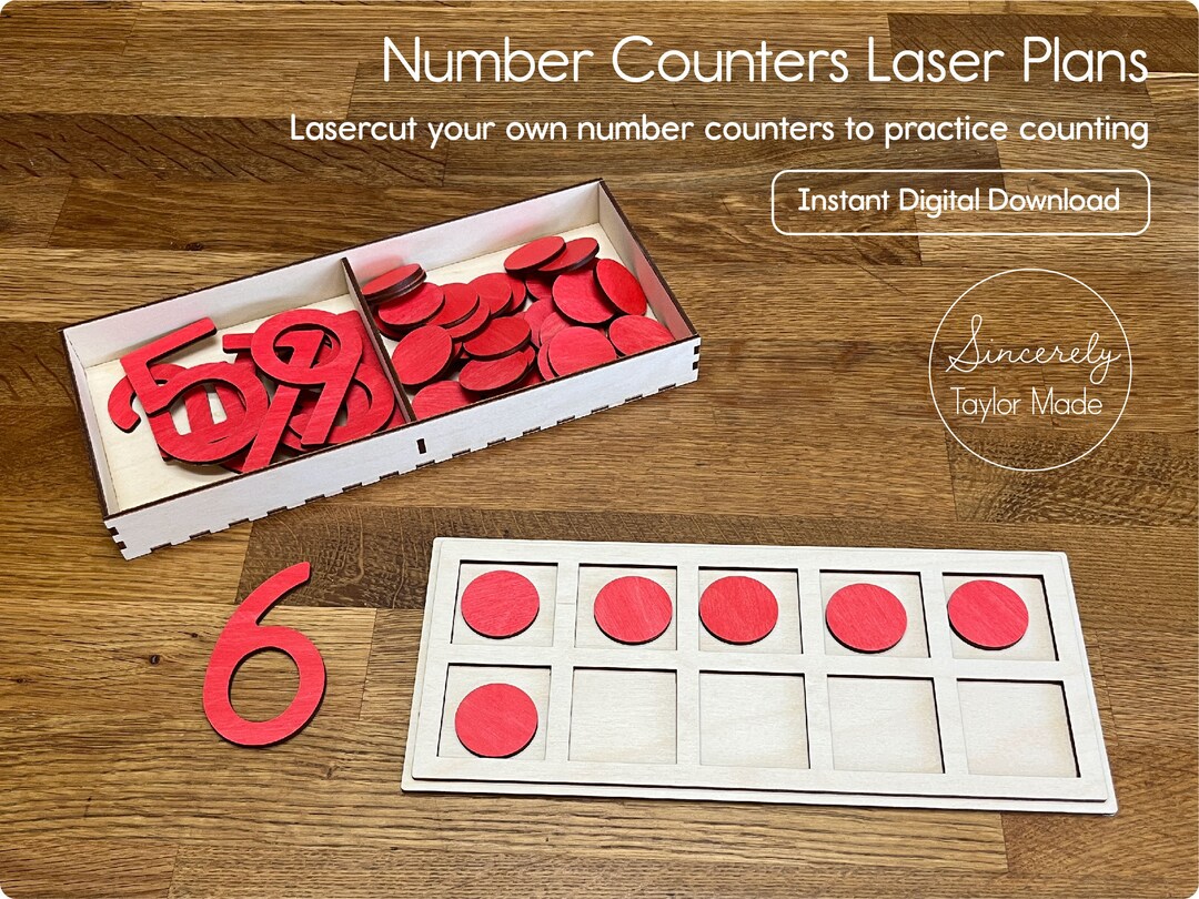Number Counters and Ten Frame Laser Cut File - Instant Digital Download ...
