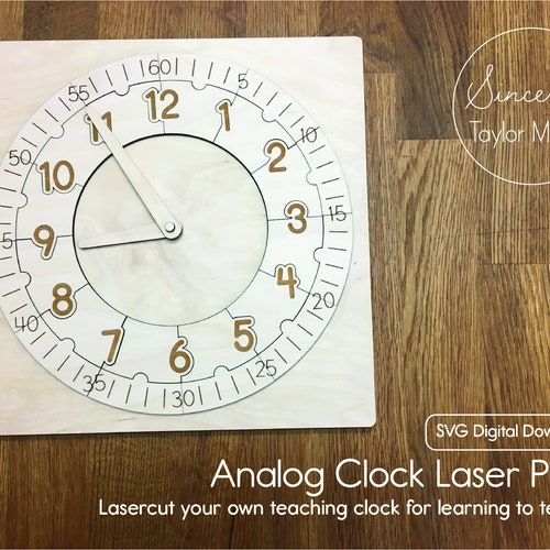 Analog Teaching Clock Puzzle Lasercut File Instant Digital - Etsy