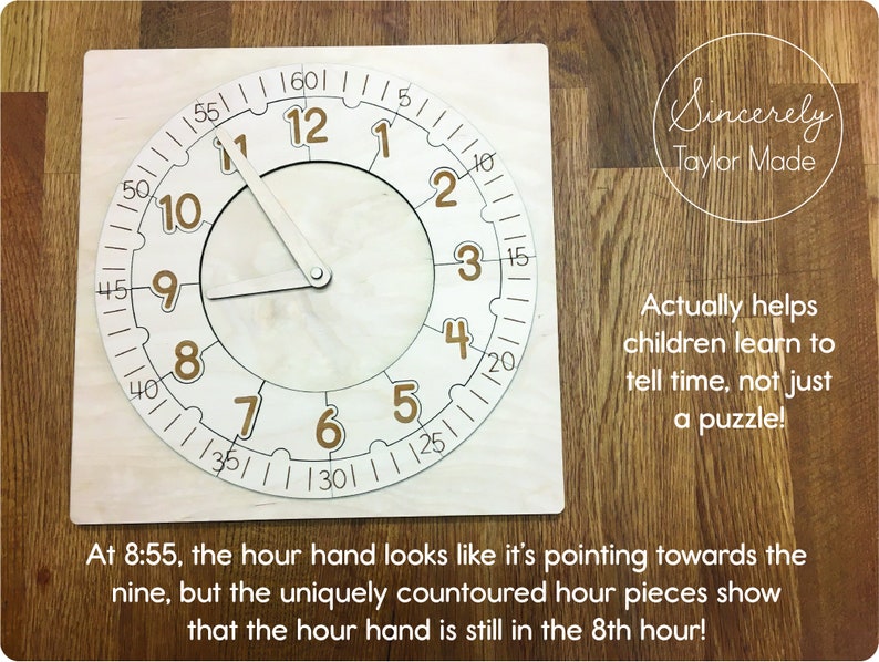 Analog Teaching Clock Puzzle Lasercut File - Instant Digital Download ...