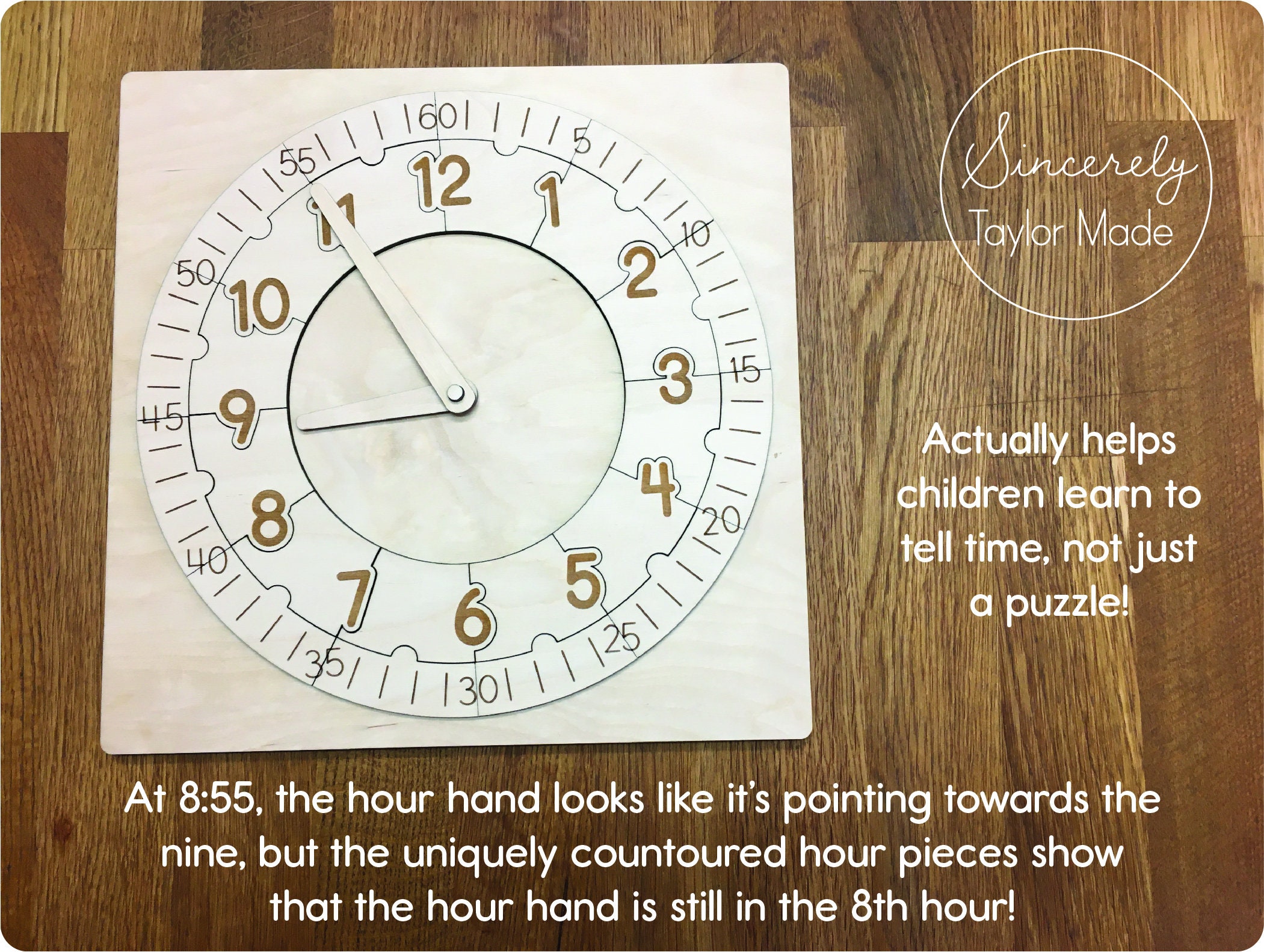 Analog Teaching Clock Puzzle Lasercut File - Instant Digital Download ...