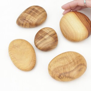 Set of 5 Myrtle Wood Rocks! Wooden Cairn Style Rock Stack. Zen Home ...