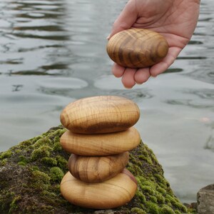 Set of 5 Myrtle Wood Rocks! Wooden Cairn Style Rock Stack. Zen Home ...
