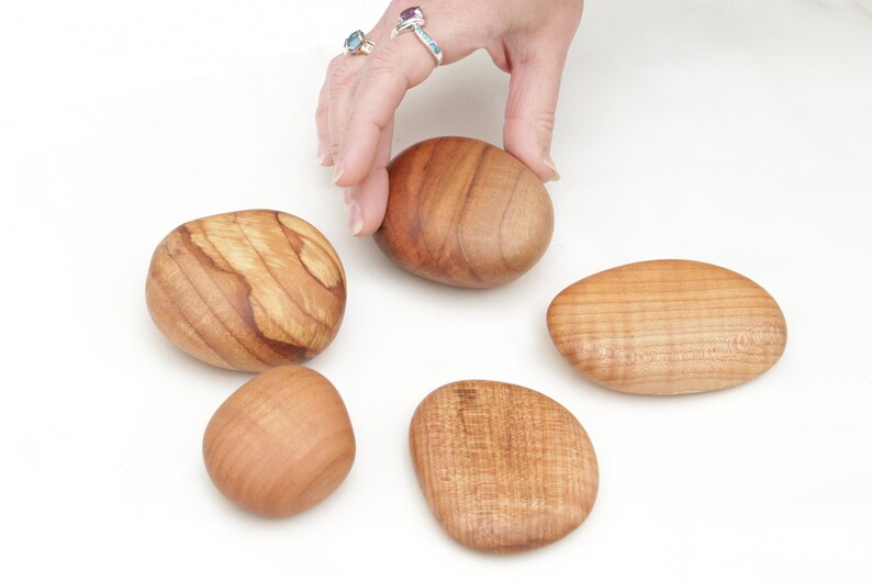 Set of 5 Maple Wood Rocks. Wooden Cairn Style Rock Stack. Zen - Etsy