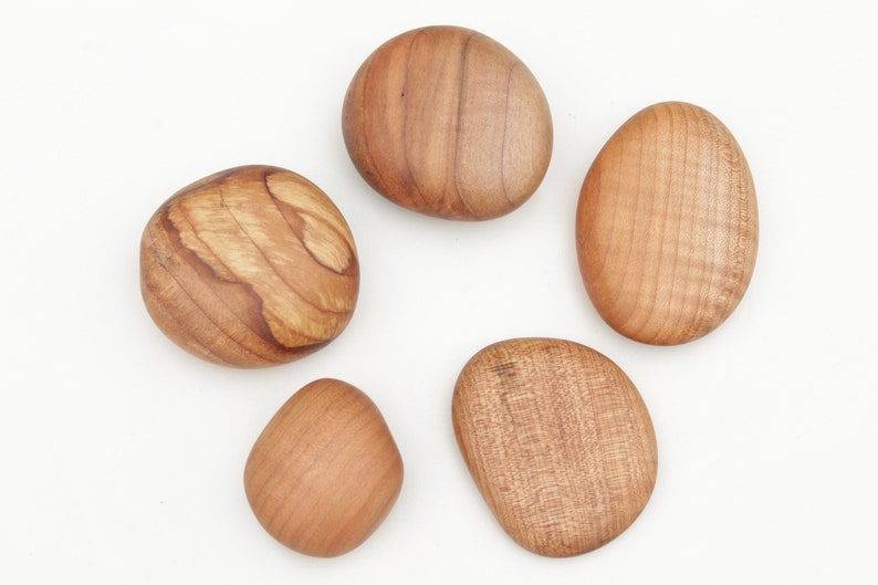 Set of 5 Maple Wood Rocks. Wooden Cairn Style Rock Stack. Zen - Etsy