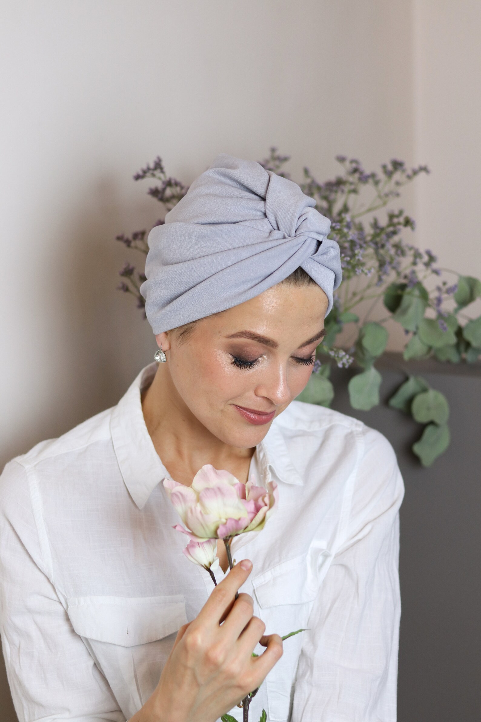 Couvre-chefs pour femmes pré attachés et tordus devant. Tissu | Etsy