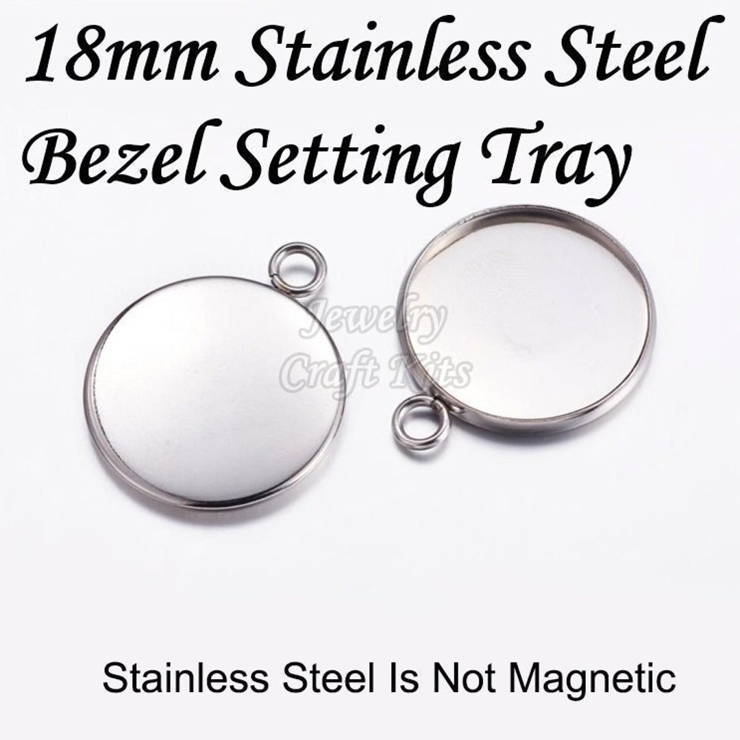 18mm Stainless Steel Bezel Setting, Small Round Stainless Steel Pendant ...