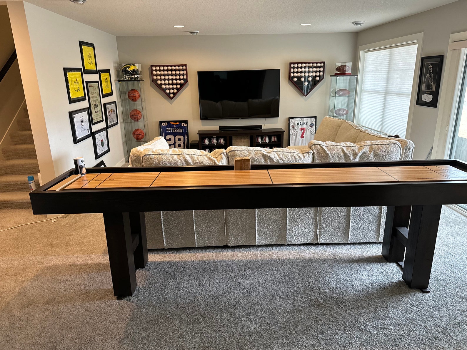 Hardwood Shuffleboard Table: Custom Lengths, LED Lighting, Hardtop ...