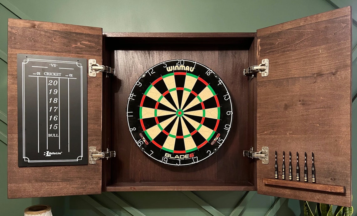 The Pub Custom Dartboard Cabinet Set - Etsy