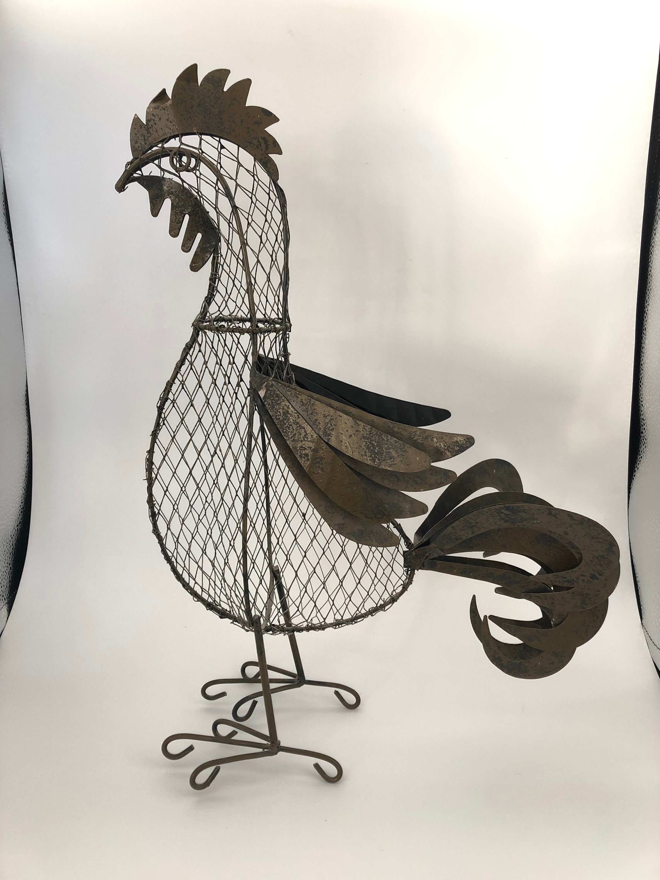 Scrap Metal and Wire Rooster Figurine Sculpture Indoor Decor - Etsy