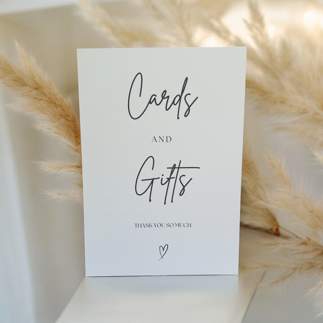 Minimalist Wedding Cards and Gifts Sign, Wedding Sign, Personalised ...