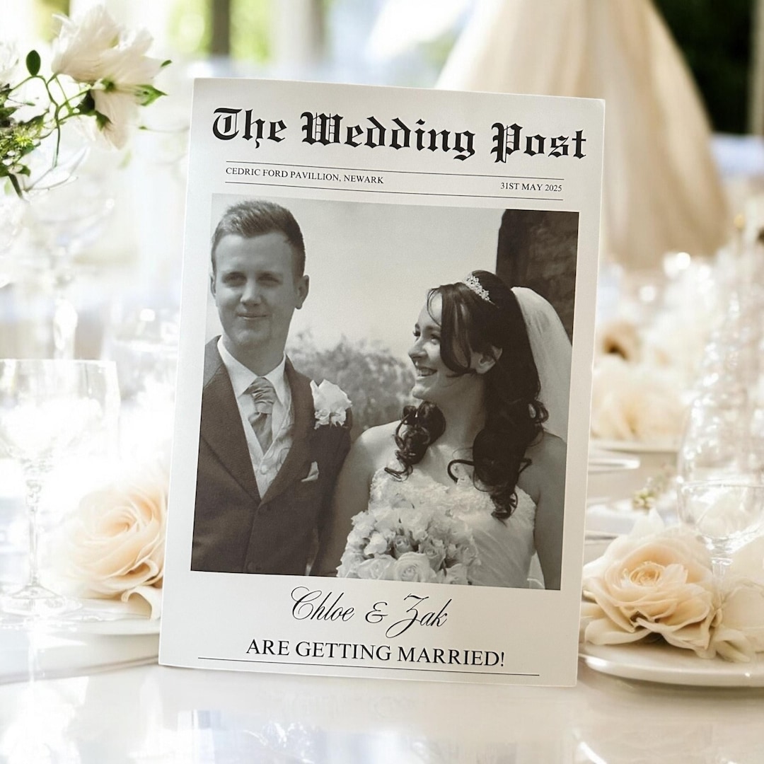 Wedding Newspaper, Personalised Wedding Newspaper, Wedding Order of the ...
