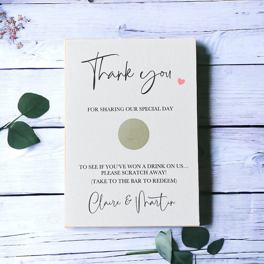 Wedding Favour Scratch Cards, Wedding Scratch Cards, Wedding Name Cards ...