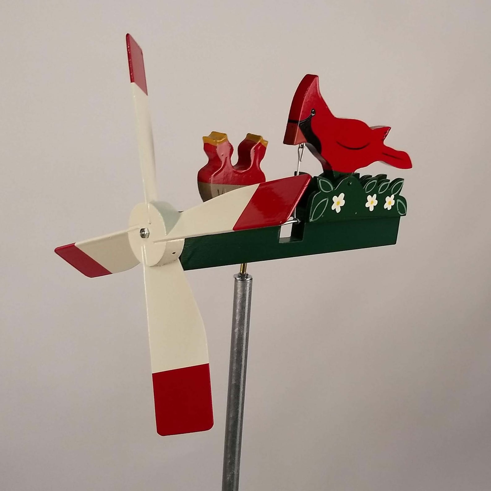 Cardinal Red Bird Whirligig Handmade in USA Wind Spinner - Etsy
