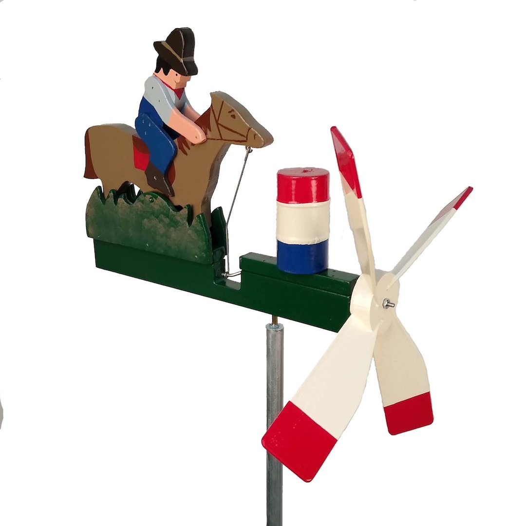 Cowboy Barrel Racer Horse Racing Whirligig Handmade in USA - Etsy