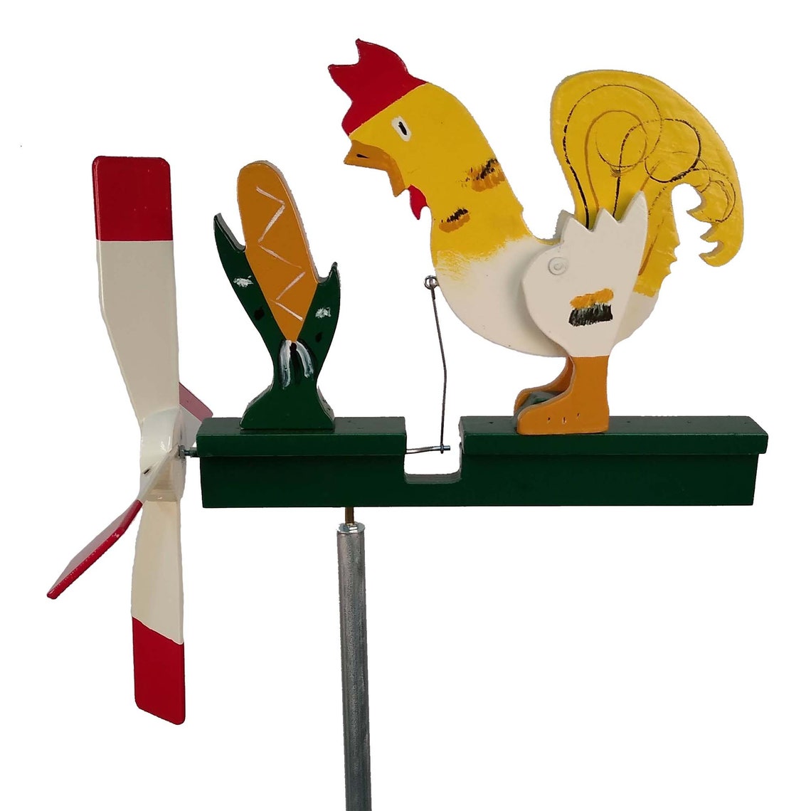 Pecking Rooster Whirligig Handmade in USA Wind Spinner - Etsy