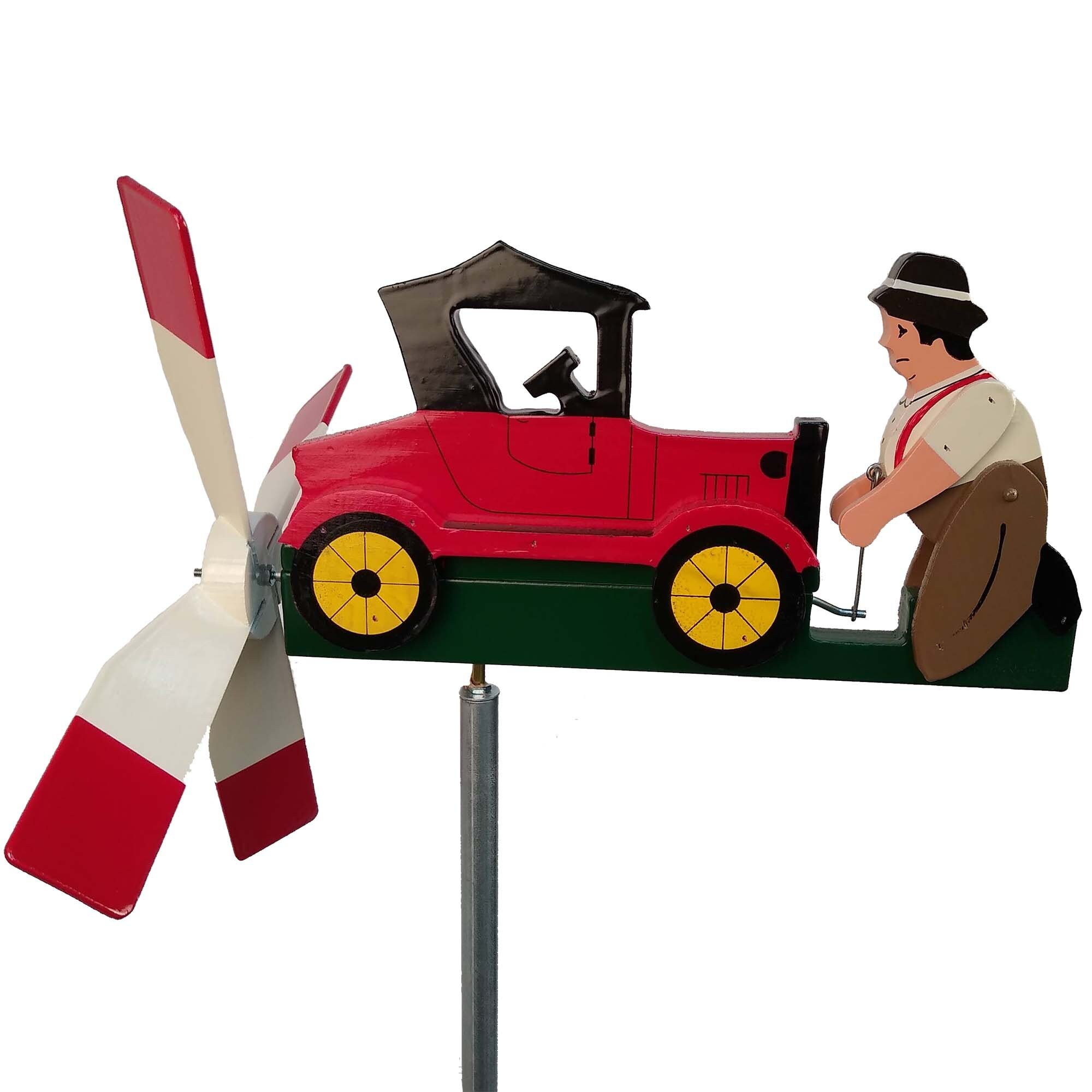 Vintage Antique Red Car Whirligig Wind Spinner Handmade in USA - Etsy