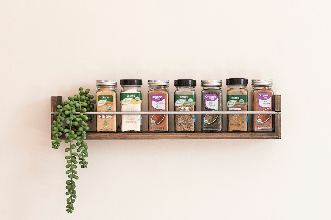 Wood Spice Rack, Spice Shelf, Kitchen Shelves, Bathroom Shelf, Spice ...