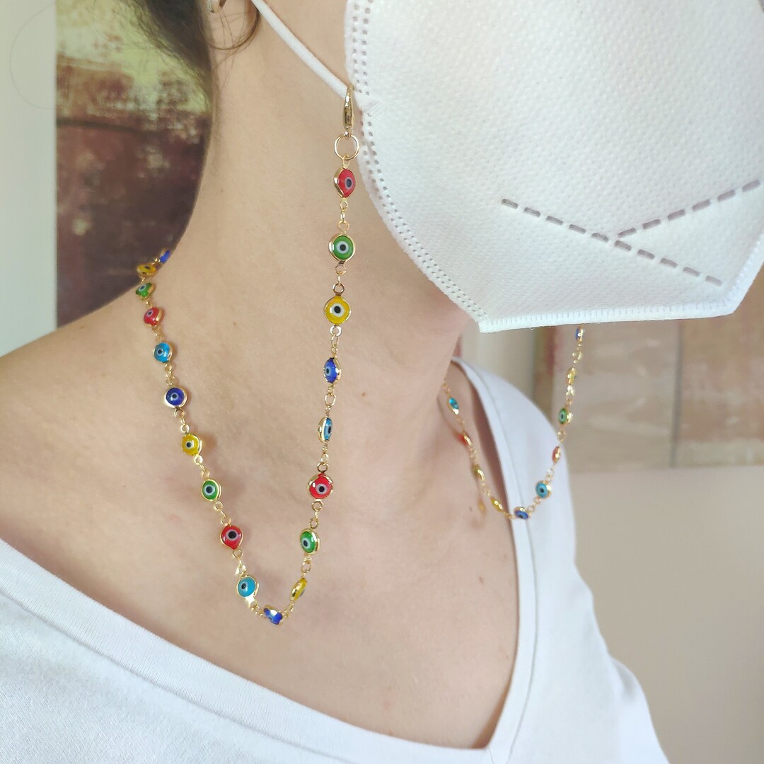 Evil Eye, Eyeglasses Holder for Women, Handmade Jewelry Sunglass Strap ...