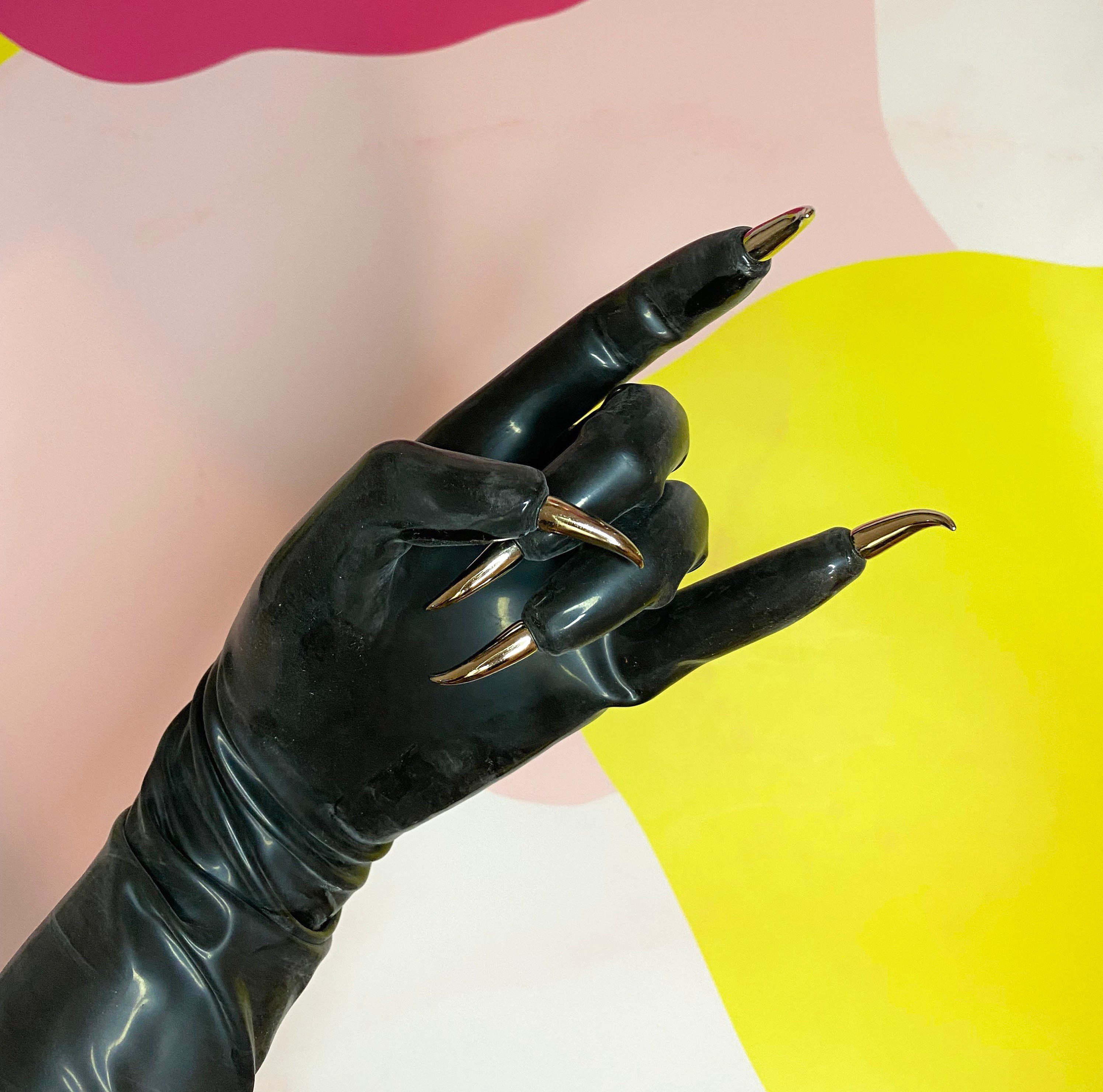 The Claws Are Out Latex Shoulder Length Gloves With Metal - Etsy Canada