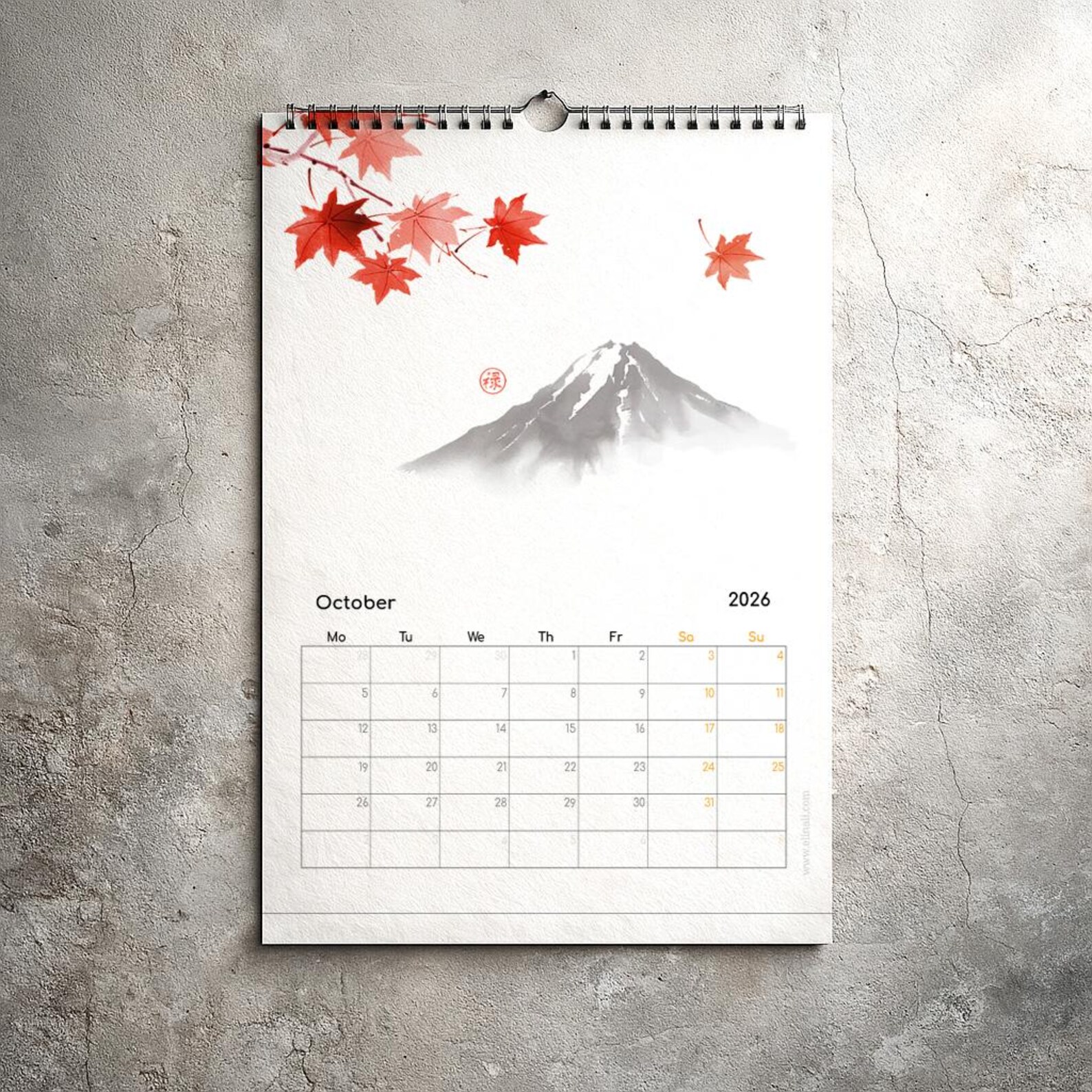 2026 Wall Calendar A3 — Japanese Sumi-e Art - Etsy