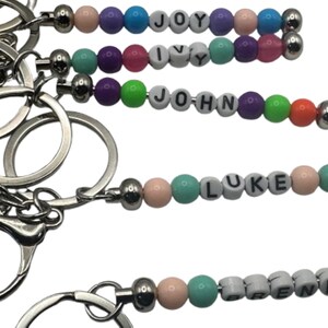 Personalized Beaded Name Keychain – Back to School Personalized Name ...