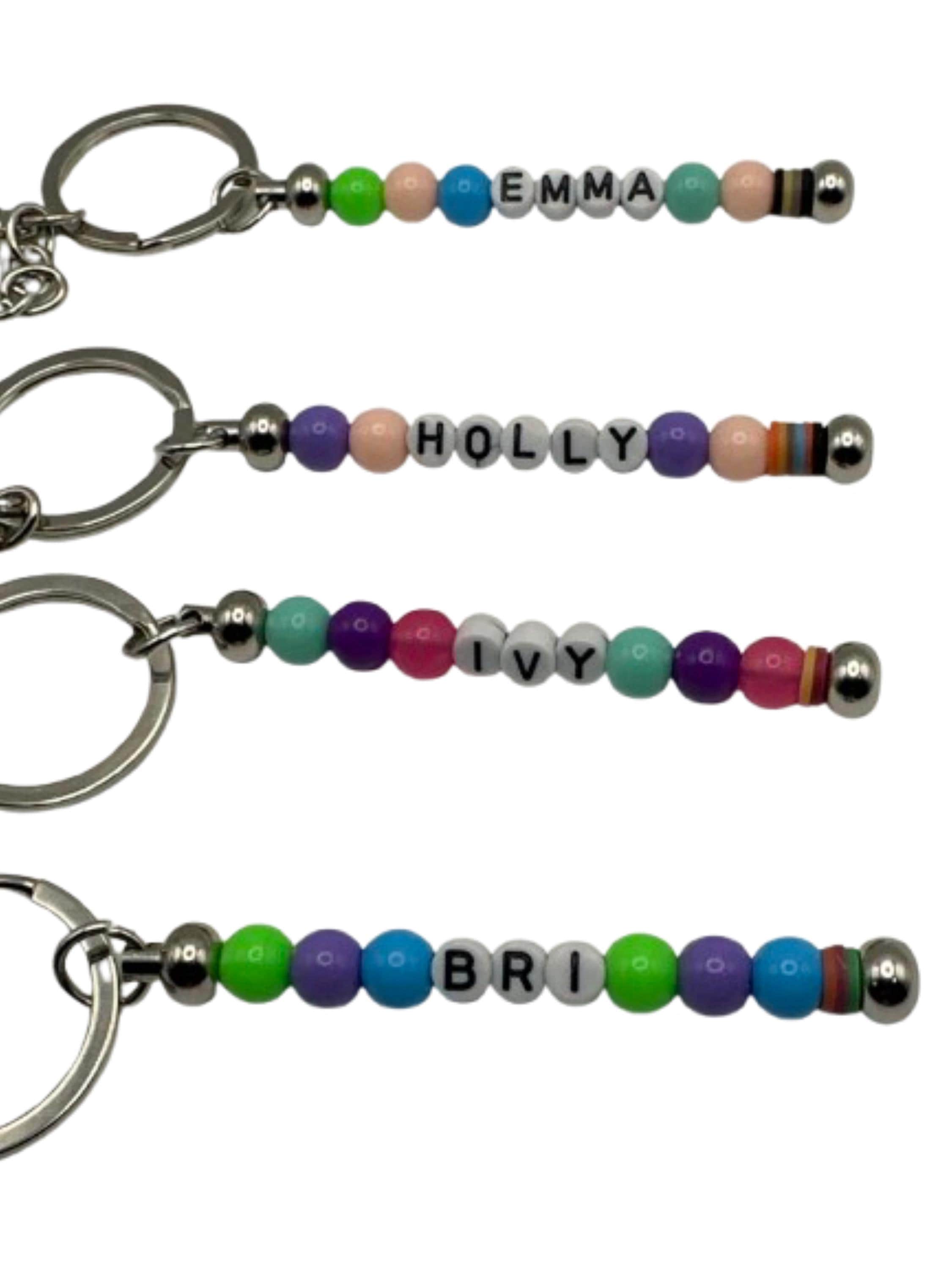 Personalized Beaded Name Keychain – Back to School Personalized Name ...