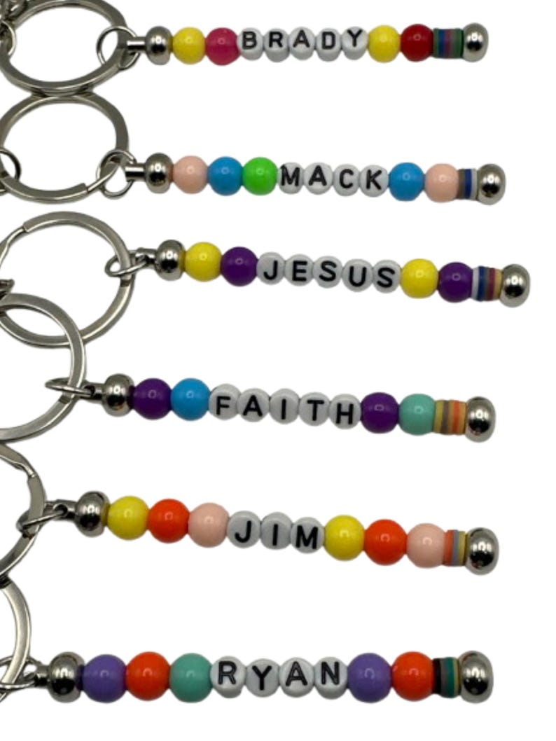 Personalized Beaded Name Keychain – Back to School Personalized Name ...