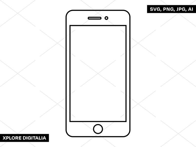 Smart Phone - Iphone, Samsung, Telephone, Vector Art, Instant Digital ...