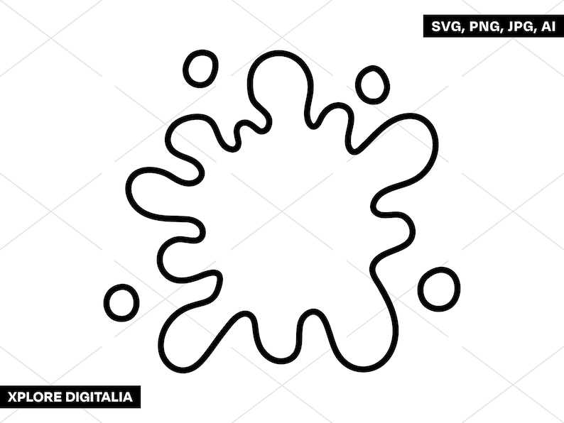 Paint Splatter - Outline, Painting, Splat, Vector Art, Instant Digital ...