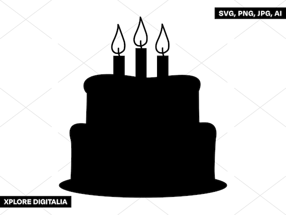 Birthday Cake Silhouette Vector