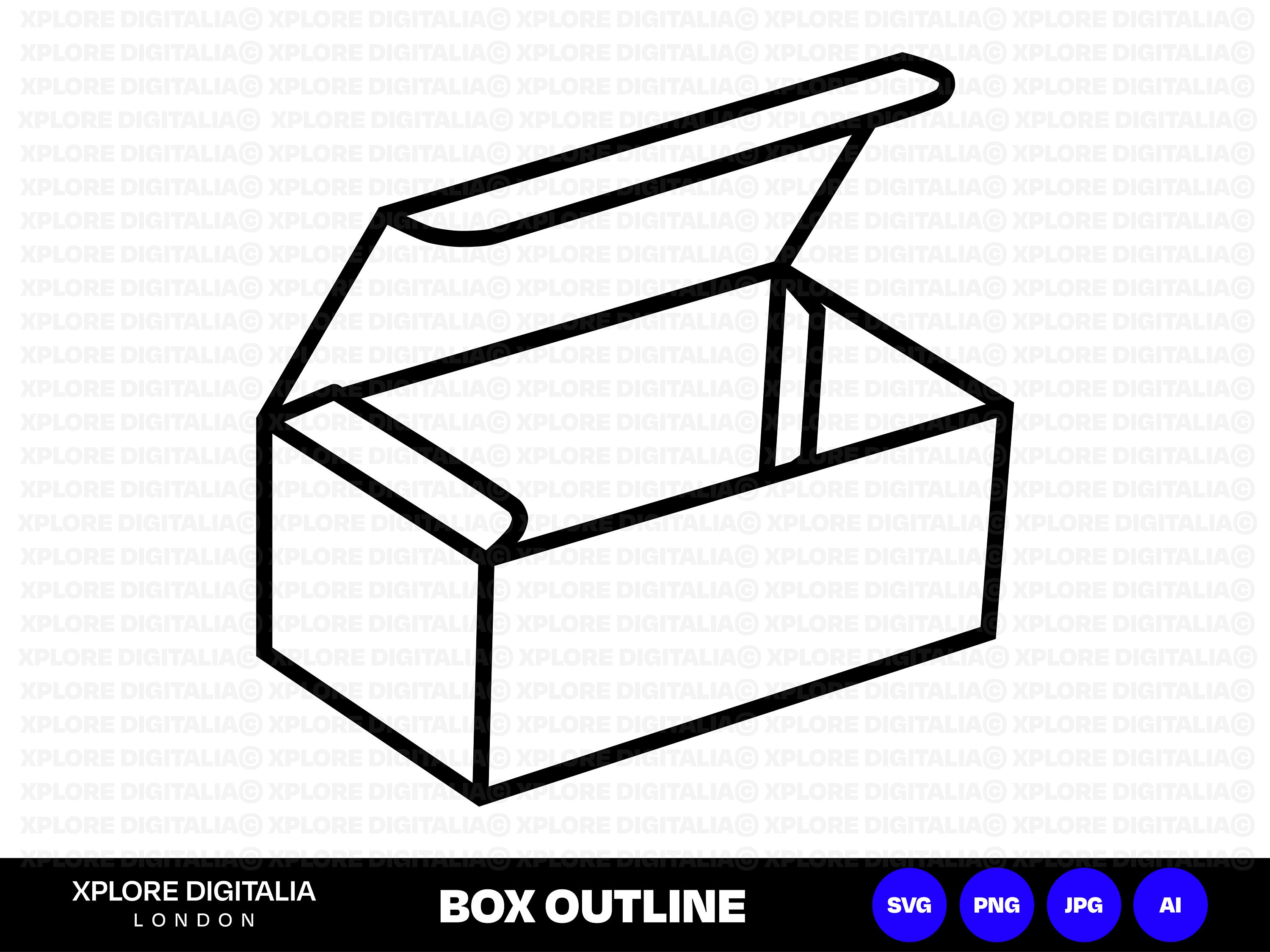 Box Outline Vector Art Instant Digital Download SVG Cut | Etsy