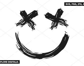 Smiley Face SVG, Crossed Eyes Smiley Face SVG, Smile SVG, Emoji Svg ...